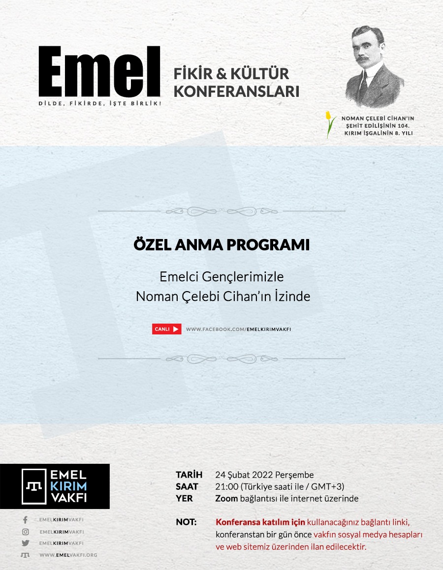 Noman Çelebi Cihan’ı Anıyoruz – Emel KIRIM VAKFI